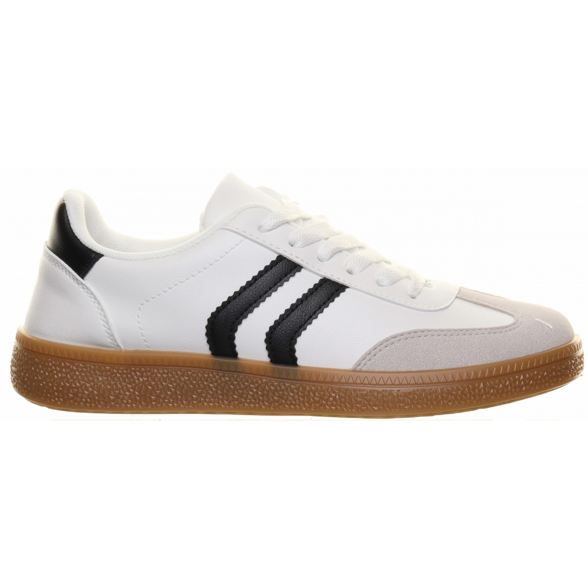 White Black 2 Chevron Stripe Trainer