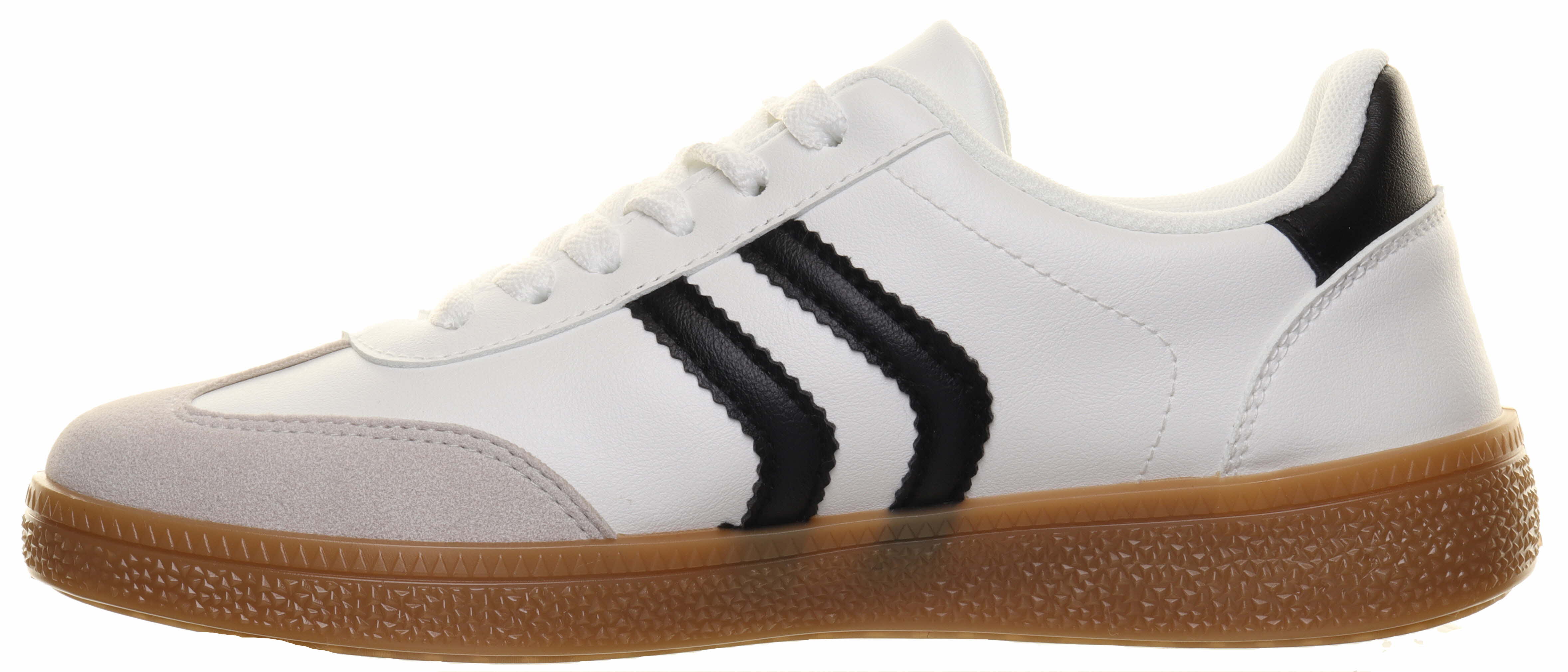 White Black 2 Chevron Stripe Trainer
