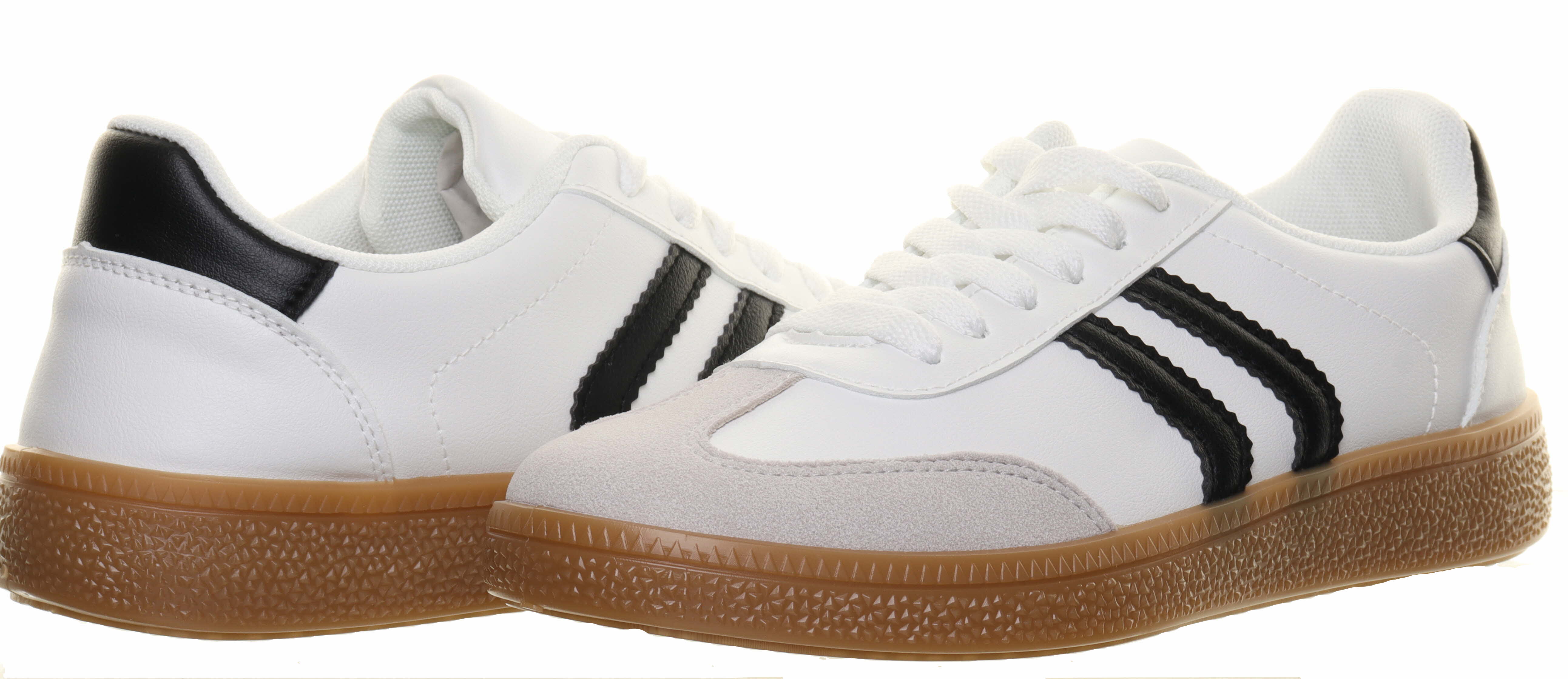 White Black 2 Chevron Stripe Trainer