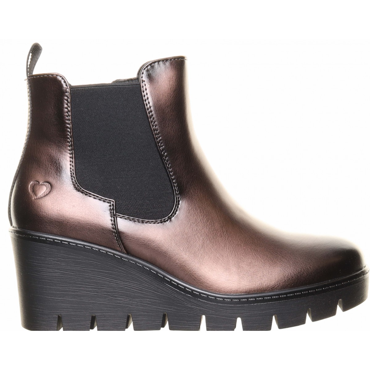 Heavenly Feet Bronze Wedge Chelsea Ankle Boot