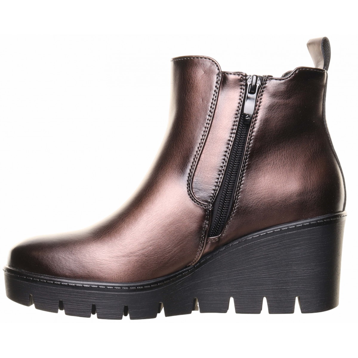 Heavenly Feet Bronze Wedge Chelsea Ankle Boot