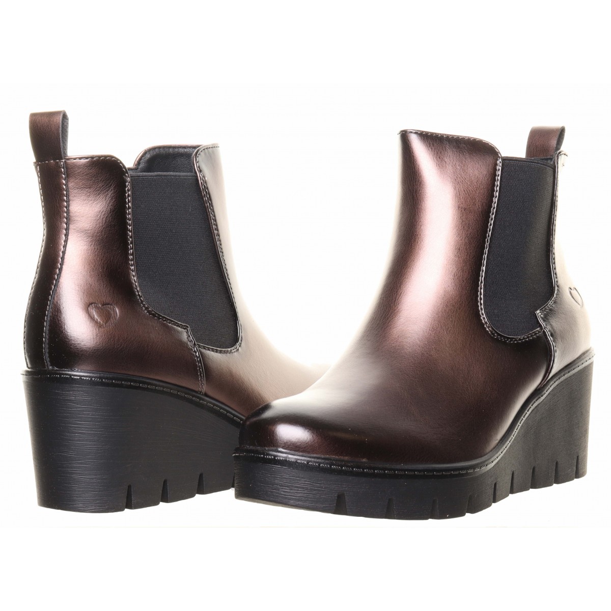 Heavenly Feet Bronze Wedge Chelsea Ankle Boot